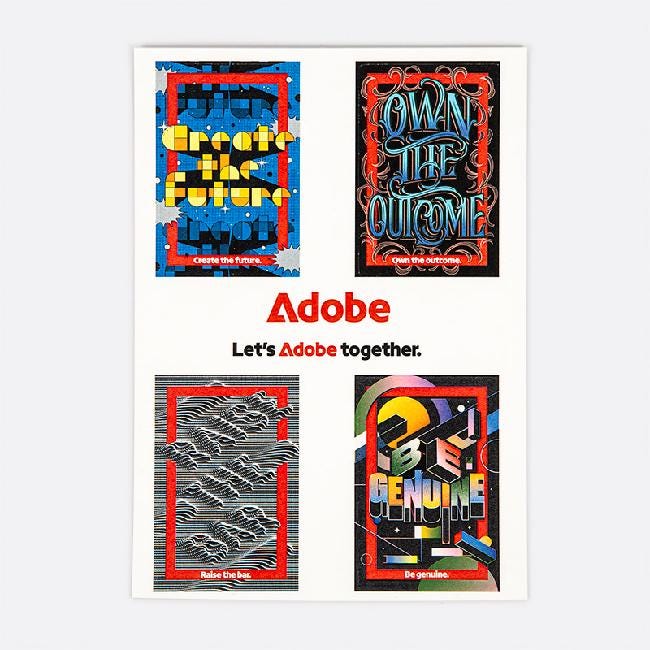 Adobe values sticker set