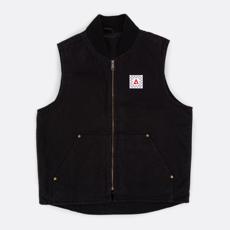 Transparency grid zip-up vest